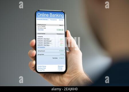 Online Bank Balance Check And Transfer Stock Photo - Alamy