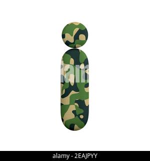 Army letter C - Small 3d Camo font isolated on white background. This ...