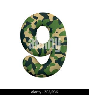 Army number 7 - 3d Camo digit isolated on white background. This ...