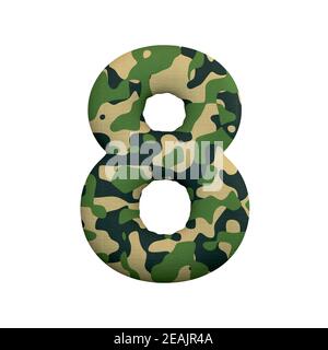 Army number 7 - 3d Camo digit isolated on white background. This ...