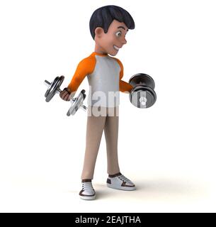 Fun 3D cartoon Asian teenager Stock Photo - Alamy