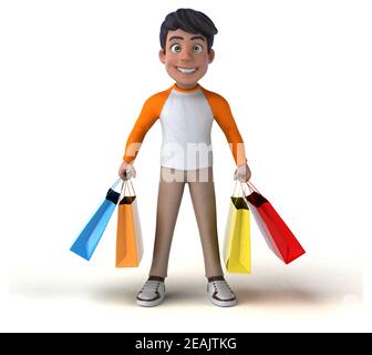 Fun 3D cartoon Asian teenager Stock Photo - Alamy