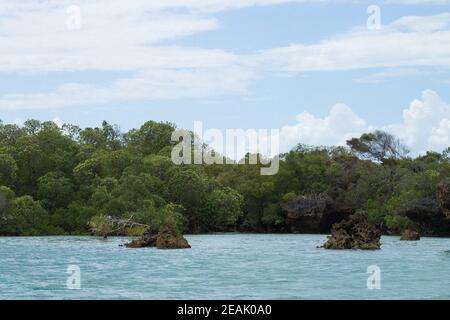 Menai bay landscape, Tanzania, Africa panorama. Indian ocean scenery ...