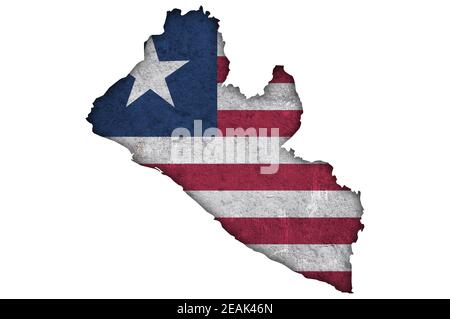 Map of Liberia on weathered concrete Stock Photo - Alamy