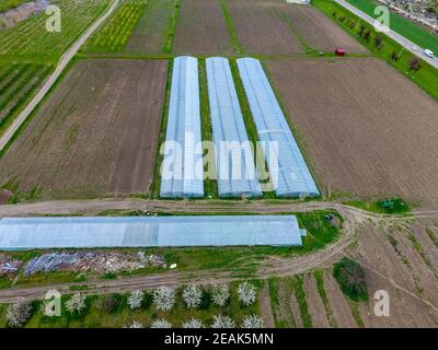 Greenhouses view from above Stock Photo - Alamy