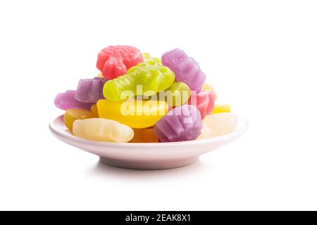 Assorted jelly candies on plate Stock Photo - Alamy