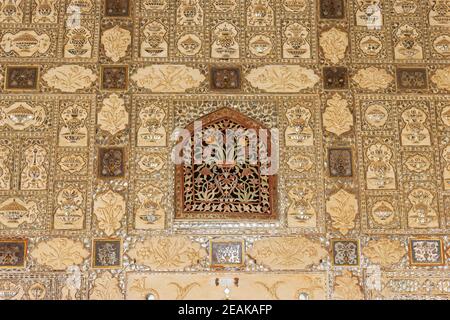 Sheesh Mahal, the Mirror Palace, a famous palace in the third courtyard ...