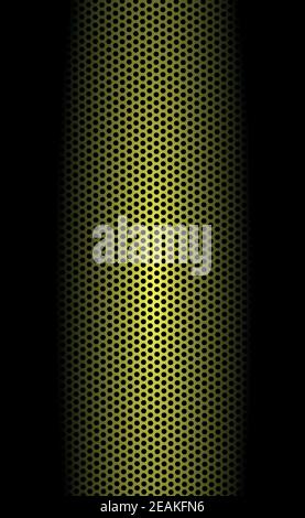 Technology metallic perforated background with orange hexagons. Vector ...