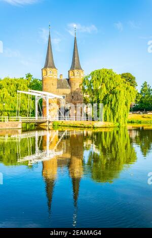 Oostpoort gate leading to the Dutch city Delft, Netherlands Stock Photo ...