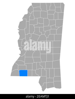 Map of Amite in Mississippi Stock Photo - Alamy