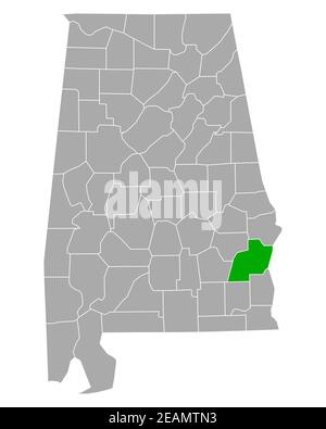Map of Barbour in Alabama Stock Photo - Alamy