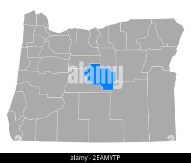Map of Crook in Oregon Stock Photo - Alamy