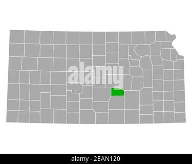 Map of Harvey in Kansas Stock Photo - Alamy