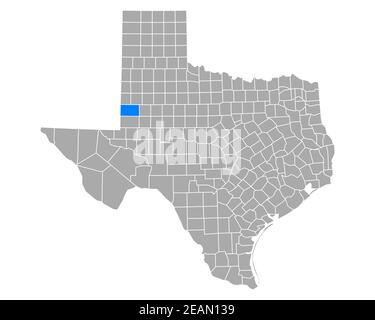 Map of Gaines in Texas Stock Photo - Alamy