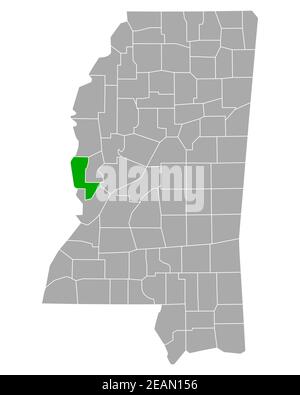 Map of Issaquena in Mississippi Stock Photo - Alamy