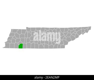 Map of McNairy in Tennessee Stock Photo - Alamy