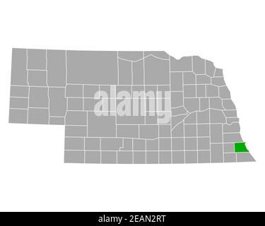 Map of Nemaha in Nebraska Stock Photo - Alamy