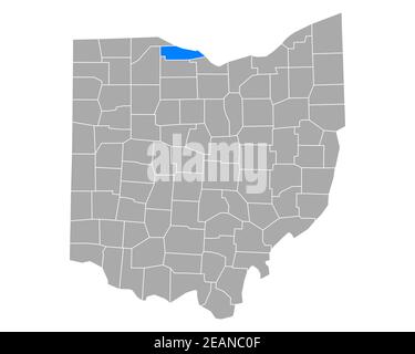 Map of Ottawa in Ohio Stock Photo - Alamy