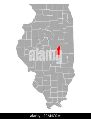Map of Piatt in Illinois Stock Photo - Alamy