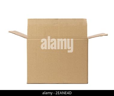 cardboard box made of brown corrugated paper with partitions in ...