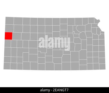 Map of Wallace in Kansas Stock Photo - Alamy