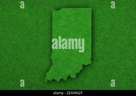 Indiana US state map outline dotted border. illustration. Two-letter ...