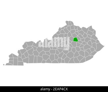 Map of Clark in Kentucky Stock Photo - Alamy