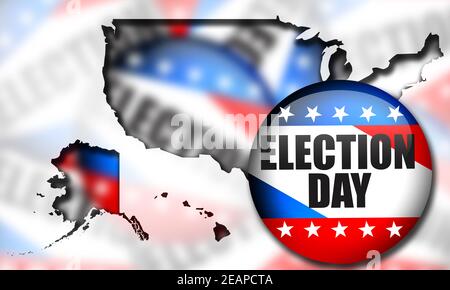 Election pin button for United States elections, 3d rendering Stock ...