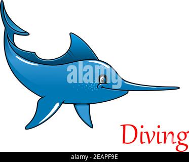 A cartoon illustration of a swordfish happy and smiling Stock Vector ...