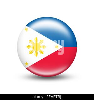 National flag of Philippines: blue and red horizontal stripes, white ...