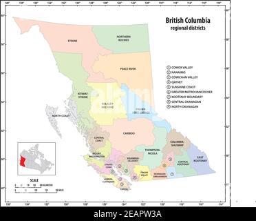 British Columbia province outline map Stock Vector Image & Art - Alamy