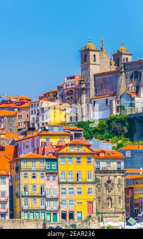 Panoramic view of the Porto Cathedral (Se Porto) - Portugal Stock Photo ...