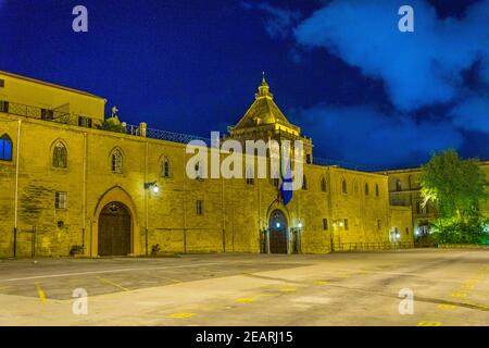 Night view of the Palazzo dei Normanni in Palermo, Sicily, Italy Stock ...