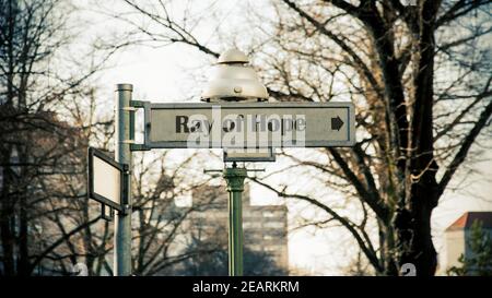 Street Sign the Direction Way to Ray of Hope Stock Photo - Alamy