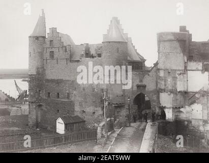 Late 19th century photograph: Het Steen, Antwep, Anvers, Belgium Stock ...