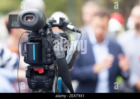 Video equipment for filming the conference and live streaming Stock ...