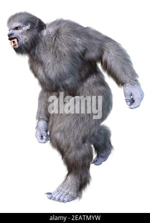 3D Rendering Snow Beast on White Stock Photo - Alamy