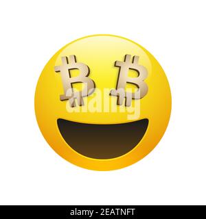 Bitcoin Sign Eyes Emoticon Emoji Stock Vector Image & Art - Alamy