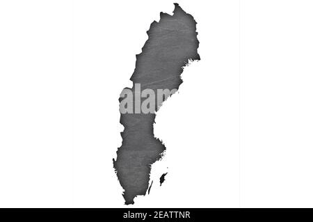 Map of Sweden on dark slate Stock Photo - Alamy