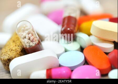 Macro shot of assorted pills Stock Photo - Alamy