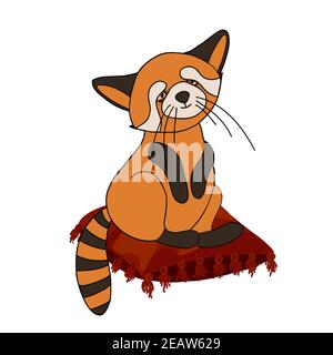 Animal Fur Tail Isolated on Orange Background Stock Photo - Alamy