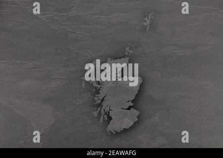 Map of Scotland on dark slate Stock Photo - Alamy