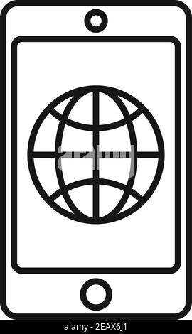 Smartphone translator icon. Outline smartphone translator vector icon ...