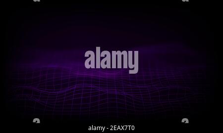 Abstract vector landscape background. Cyberspace grid. 3d technology ...
