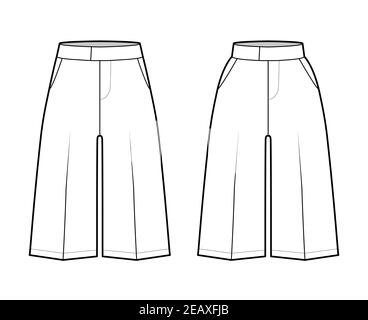 Dress high-low technical fashion illustration with sleeveless ...