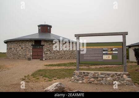 Reconstructed Bell Barn, North of Indian Head, Saskatchewan Stock Photo ...