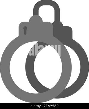 Metal handcuffs for detaining criminals isolated on white background ...