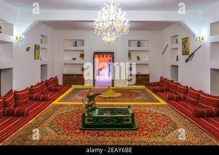 AL AIN, UAE, OCTOBER 28, 2016: Interior of the old palace museum in Al ...