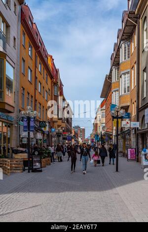 OSTERSUND, SWEDEN, APRIL 18, 2019: Typical swedish architecture in the ...