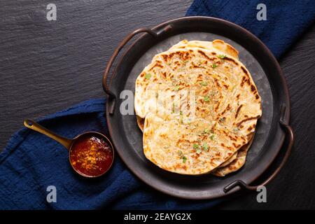 Kerala paratha / porotta / roti / parotta / barotta / naan layered flat ...